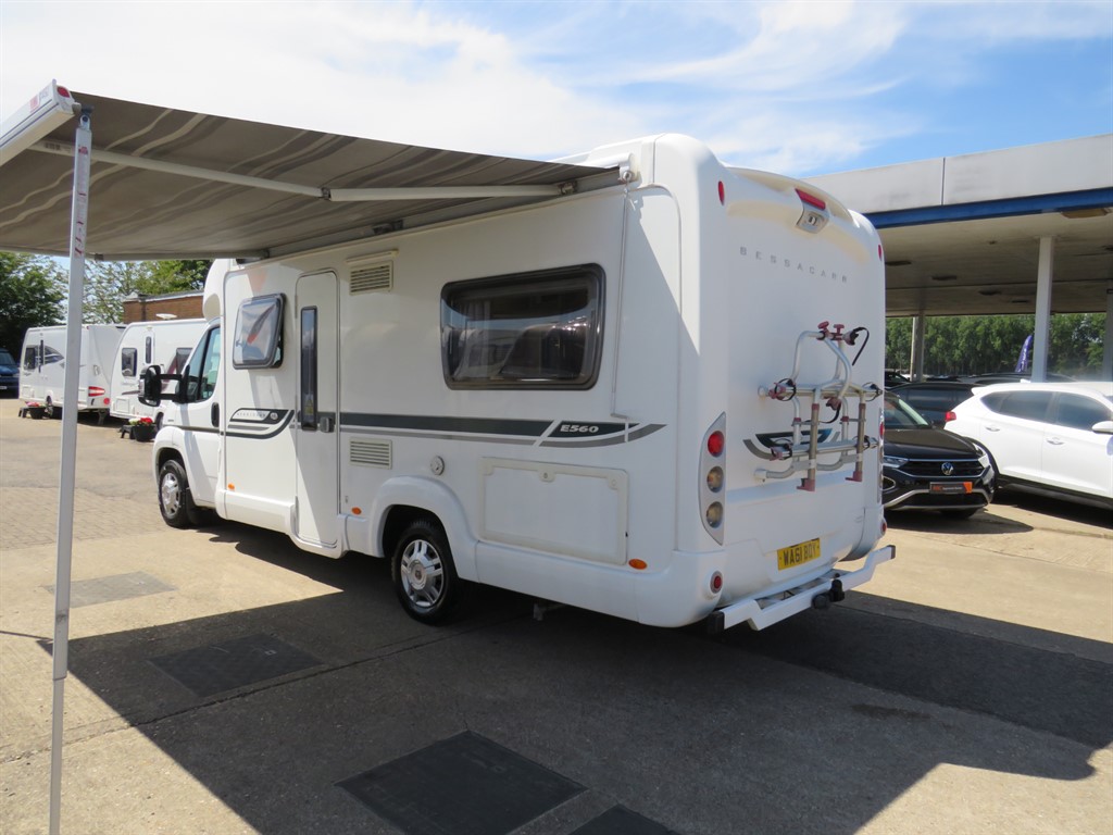 Used Bessacarr E560 4 Berth Fixed Bed with Driveaway Awning for sale in ...